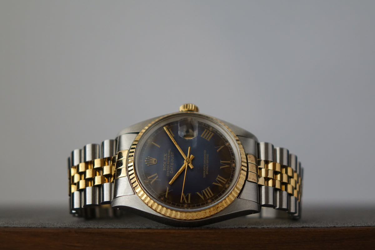 Rolex DateJust 36 16013 blue buckly dial full set – Wristime