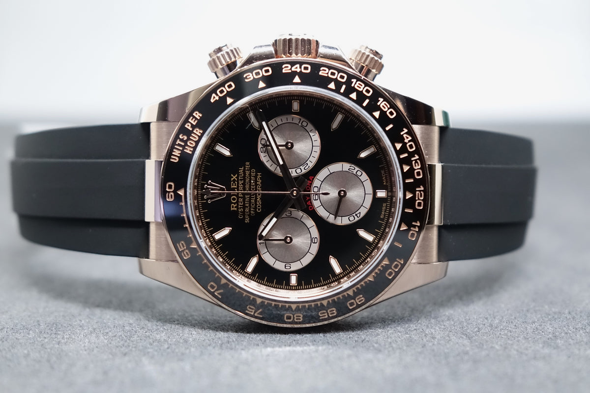 Rolex Daytona Oysterflex 126515 rose gold black dial – Wristime