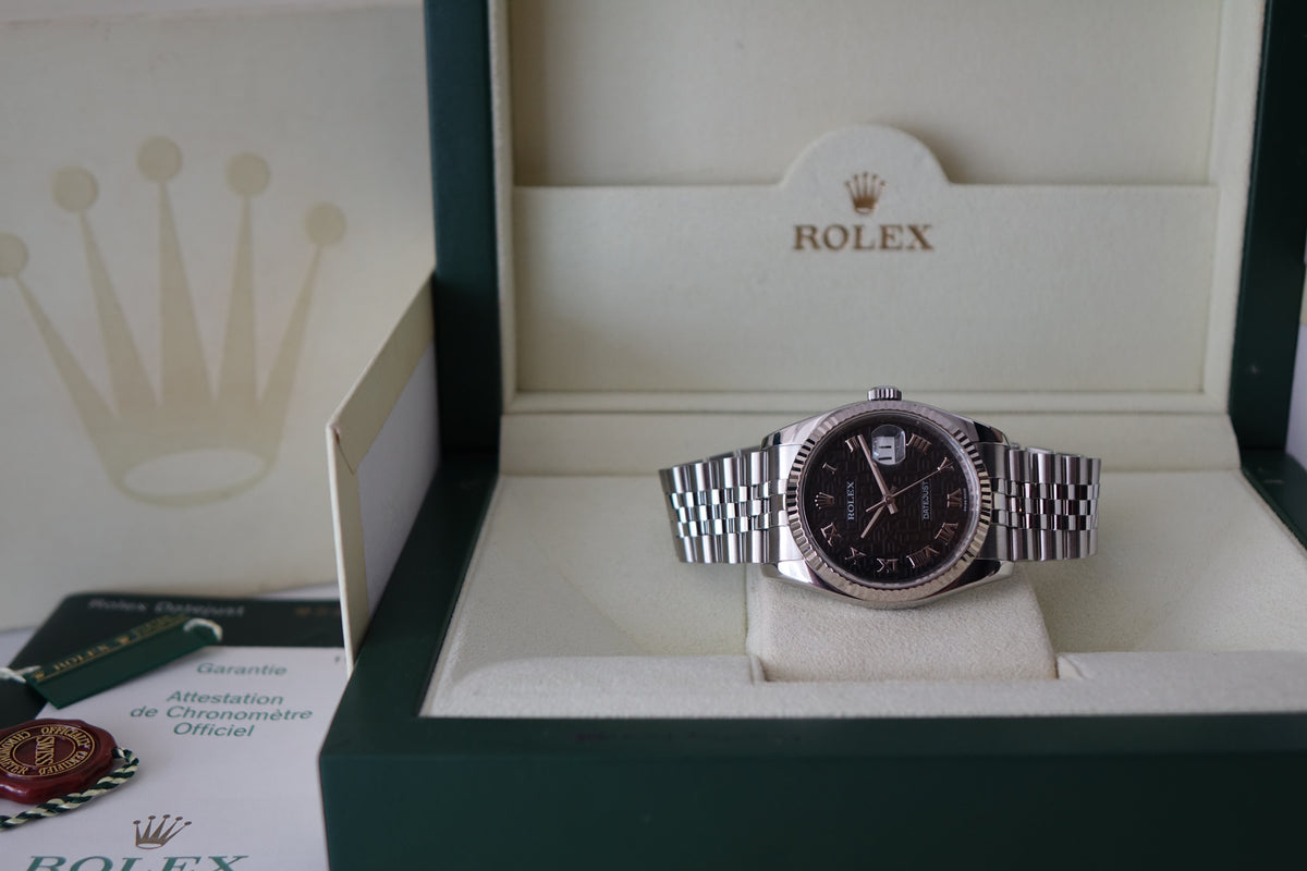 Rolex Datejust 36 116234 black computer roman dial full set – Wristime