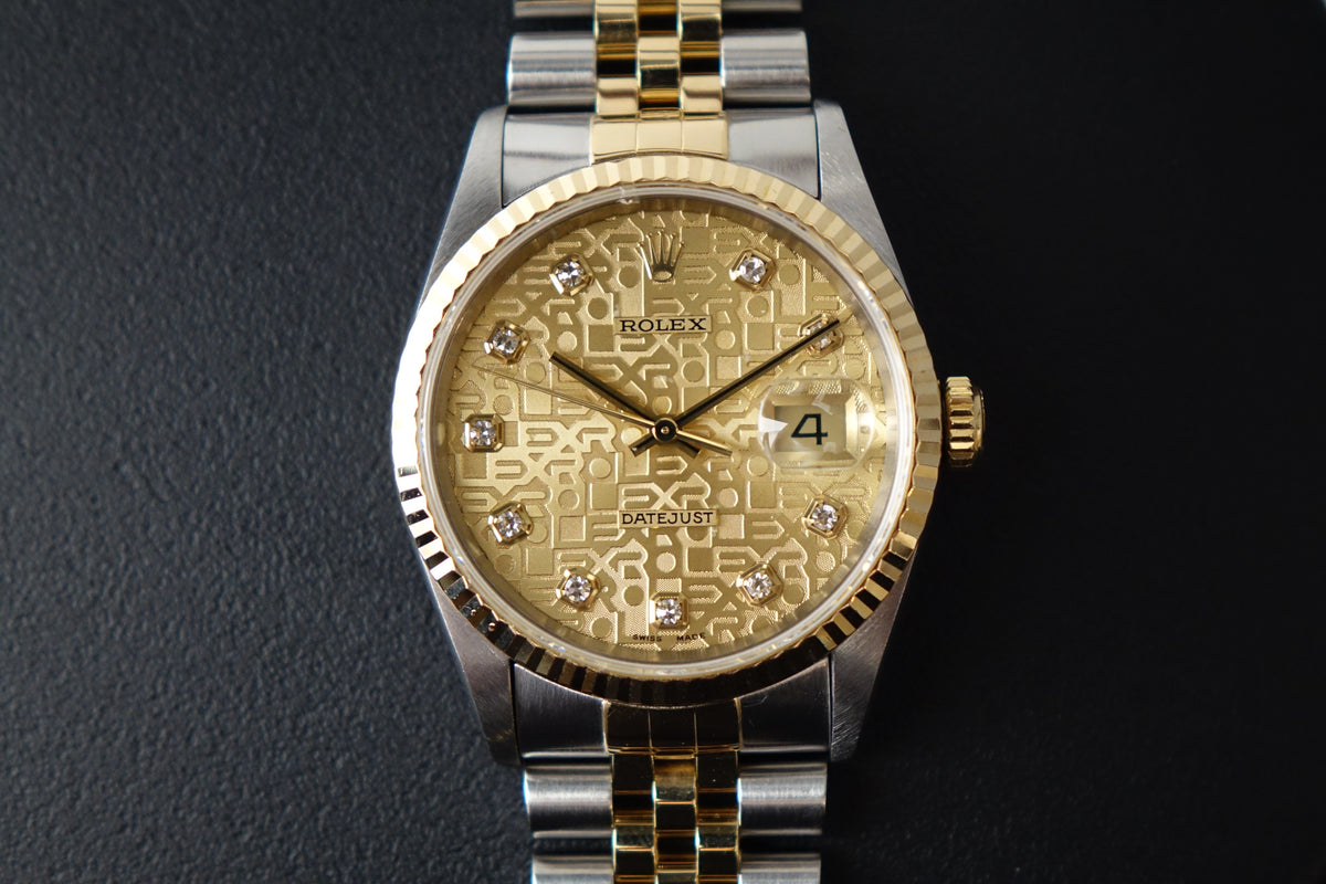 Rolex Datejust 36 16233G computer dial 10pt diamonds – Wristime