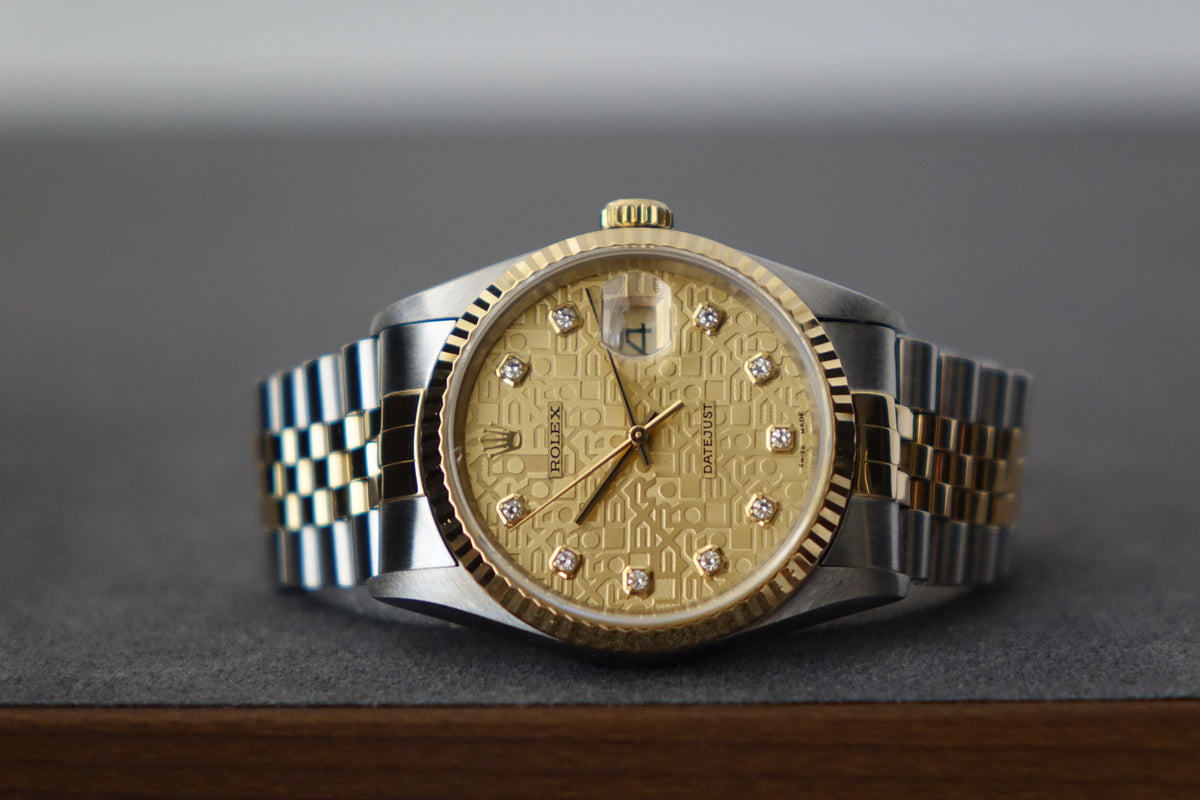 Rolex Datejust 36 16233G computer dial 10pt diamonds – Wristime