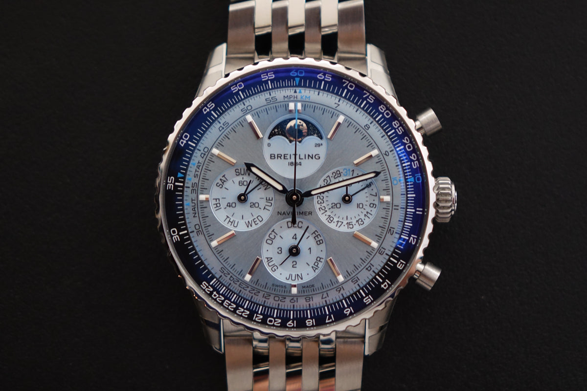 Unpolished Breitling Navitimer B19 Chronograph 43 Perpetual Calendar M ...